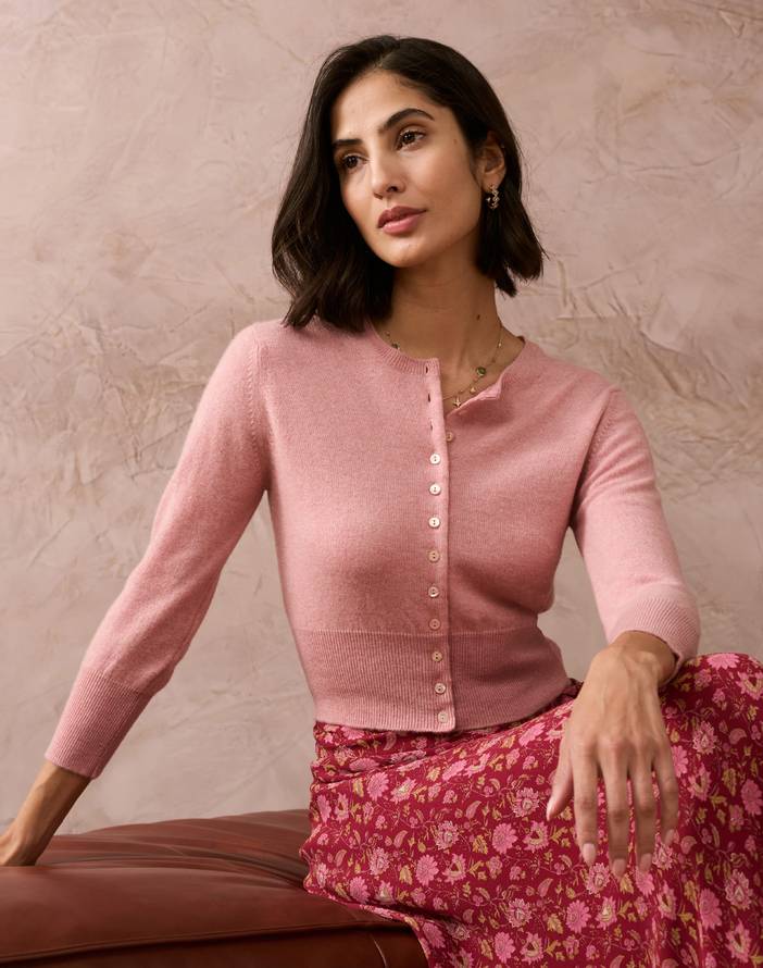 Cashmere Cropped Cardigan Shell | Brora