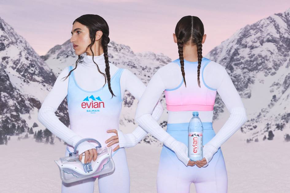 En images : Balmain dévoile une collection de prêt-à-porter avec Evian