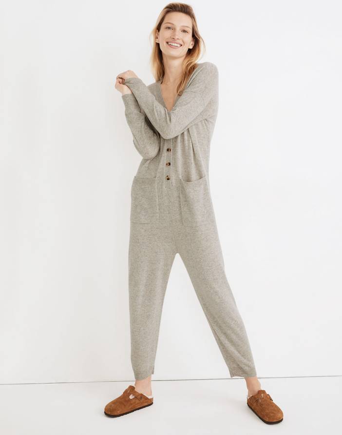 Cashmere Button-Front Jumpsuit | Madewell