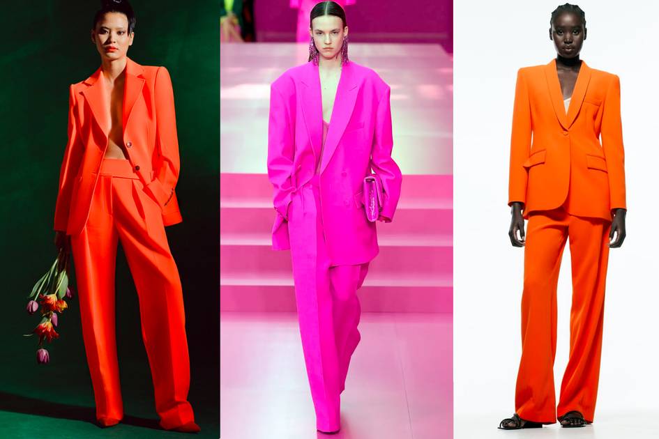 Runway to retail: brightly colored pant suits