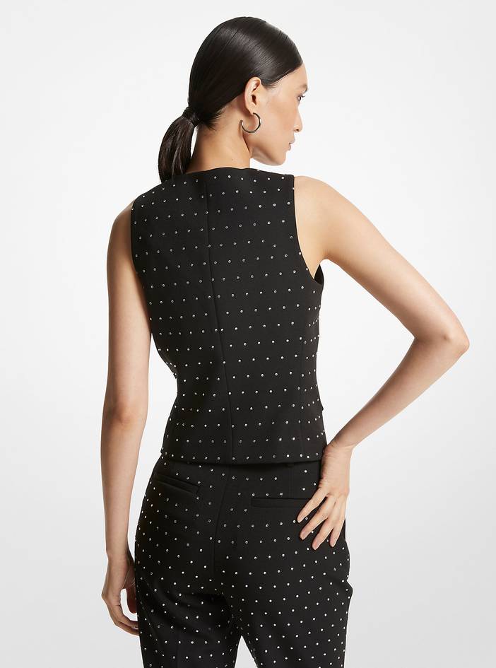 MK Embellished Crepe Vest | Michael Kors