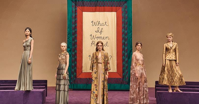 Dior channels its inner greek goddess in feminist driven couture show