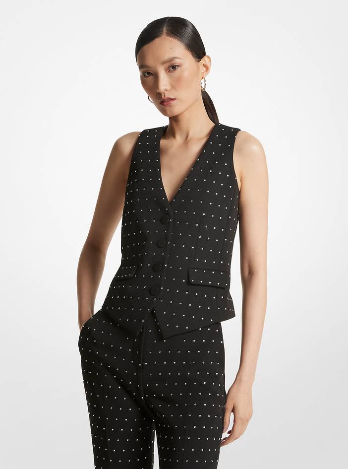 MK Embellished Crepe Vest | Michael Kors
